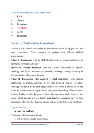 Aetiology of malocclusion / for orthodontists by Almuzian | DOCX