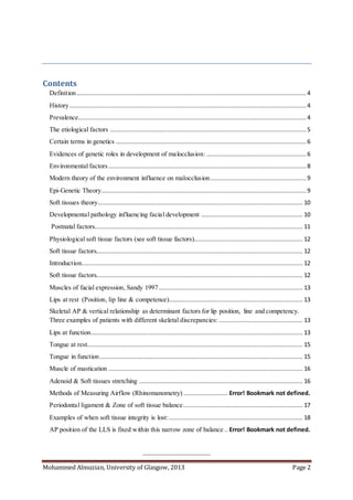 Aetiology of malocclusion / for orthodontists by Almuzian | DOCX