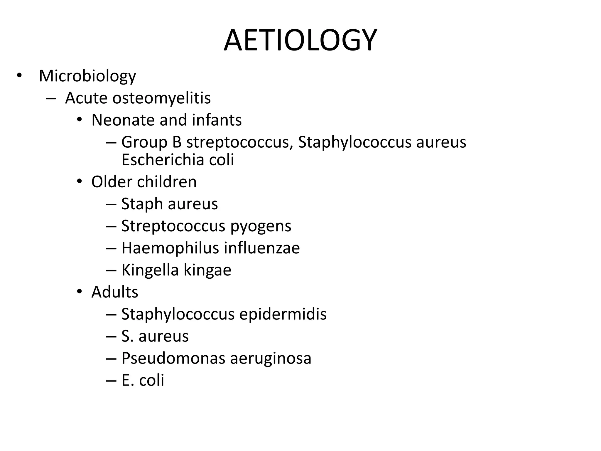 Aetiology, pathology and management of osteomyelitis | PPTX