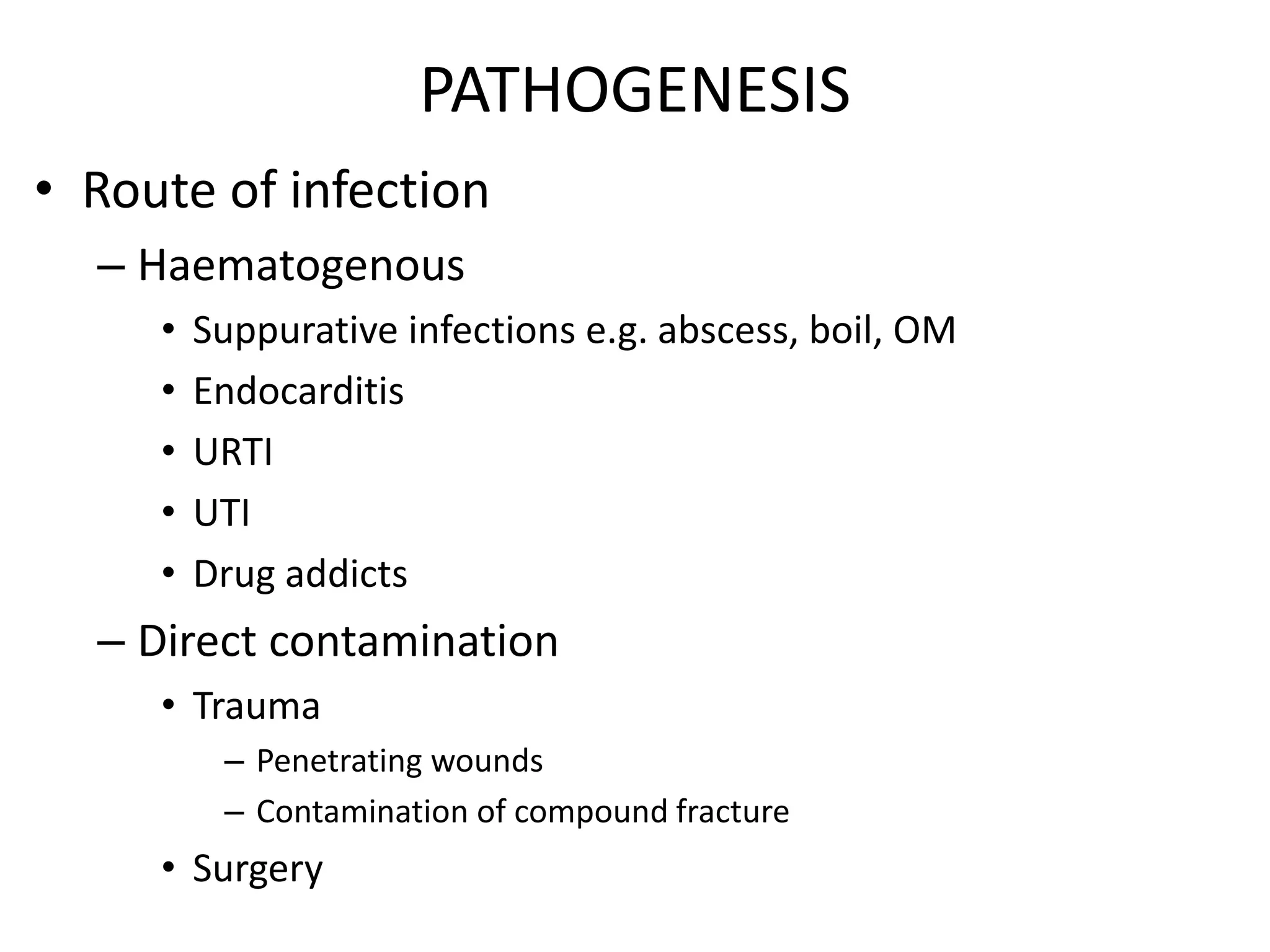 Aetiology, pathology and management of osteomyelitis | PPTX