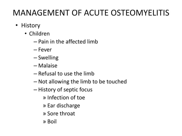 Aetiology, pathology and management of osteomyelitis | PPTX | Infectious Diseases | Diseases and ...