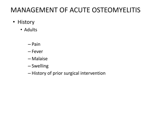 Aetiology, pathology and management of osteomyelitis | PPTX | Infectious Diseases | Diseases and ...