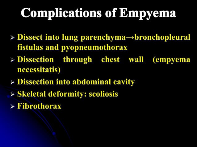 Aetiopathogenesis and management of empyema thoracis | PPTX
