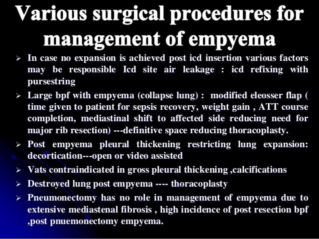 Aetiopathogenesis And Management Of Empyema Thoracis