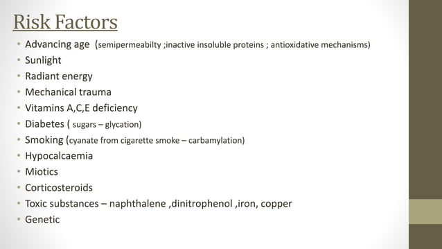 Aetiopathogenesis of cataract | PPTX | Eye and Vision Conditions ...