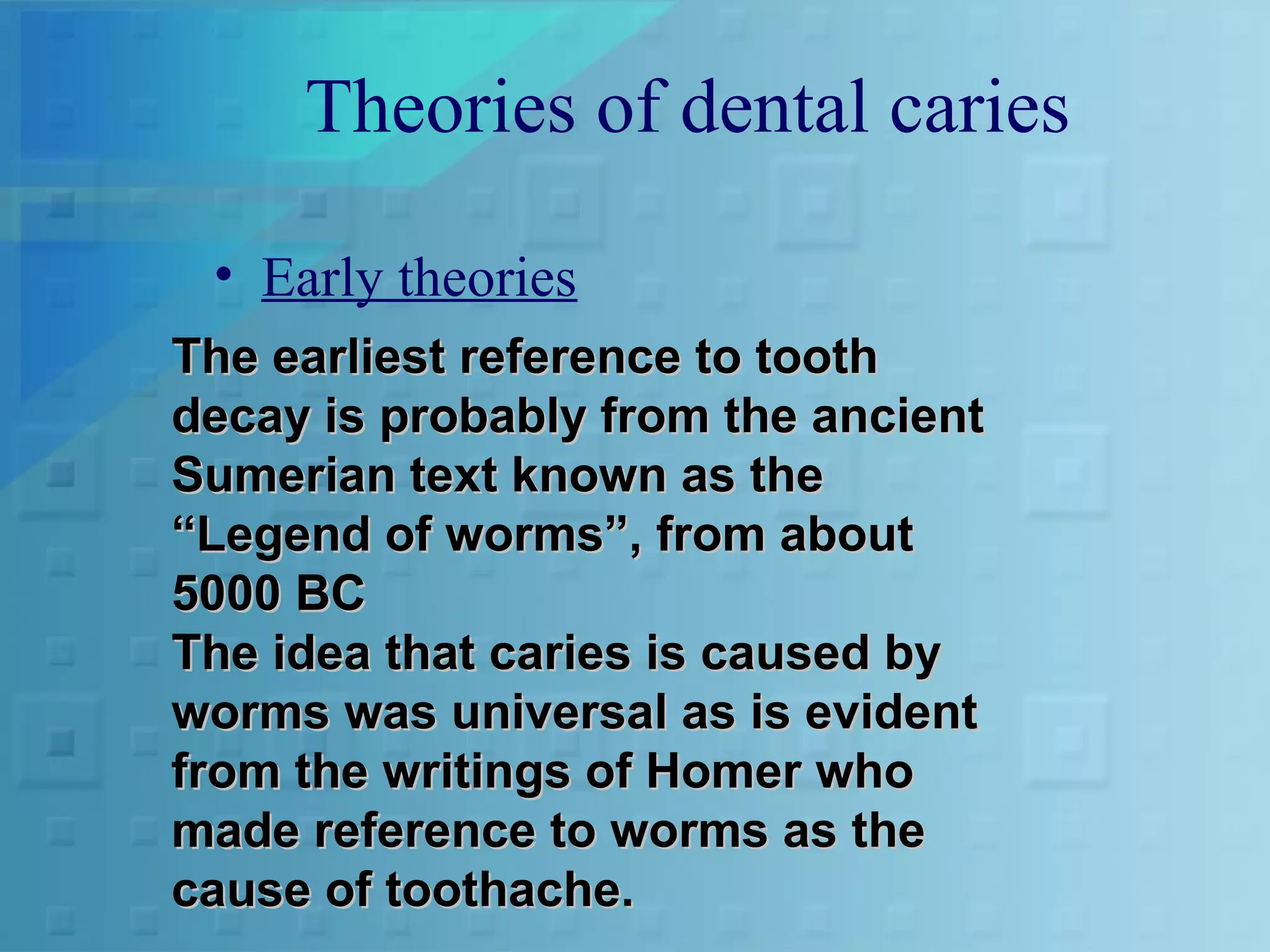 Aetiopathology & classification of caries | PPT