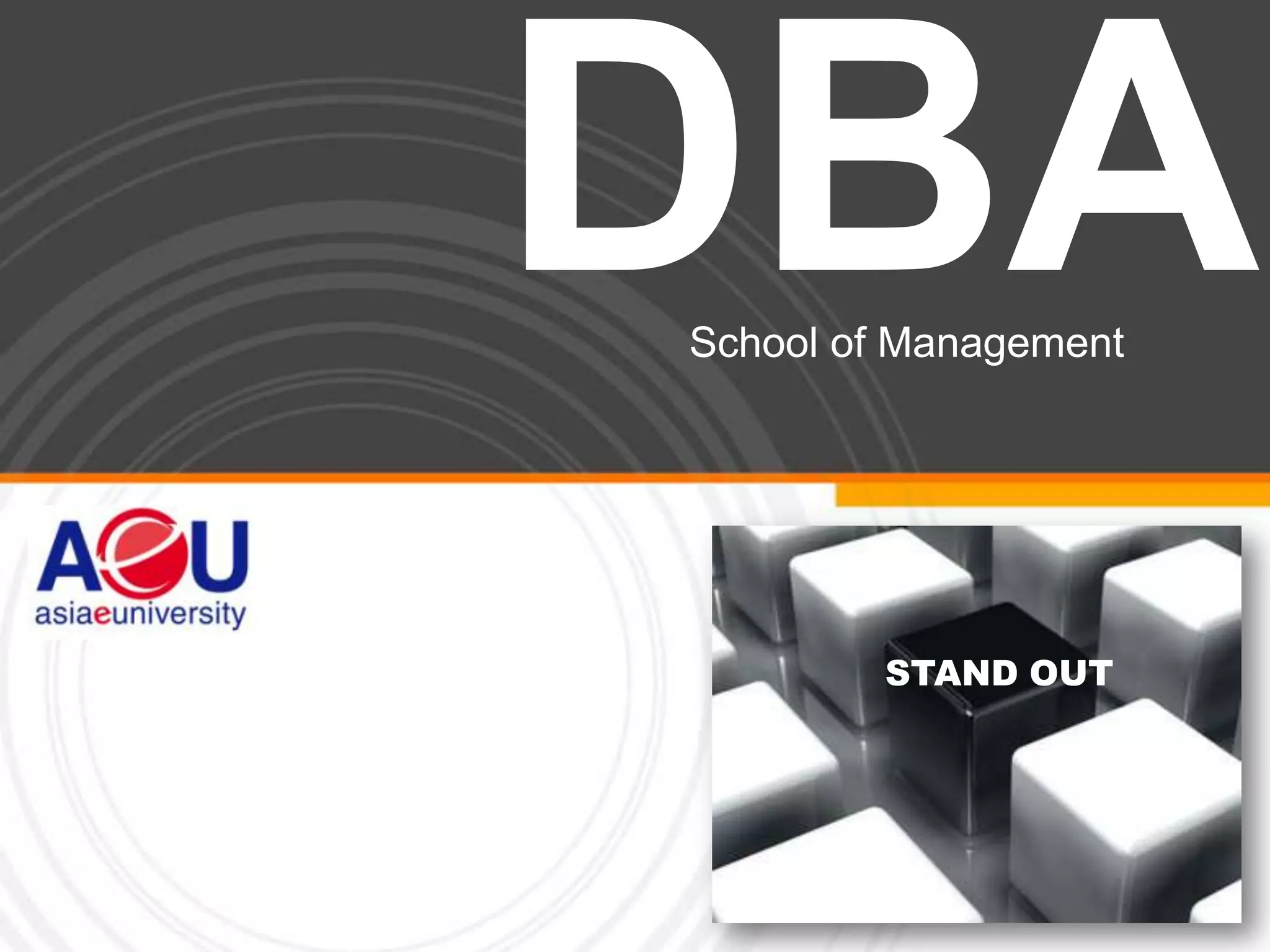 Asia e University DBA | PPTX | Professional School | Postgraduate Education