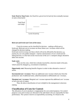 Cost behaviour marginal costing | DOC