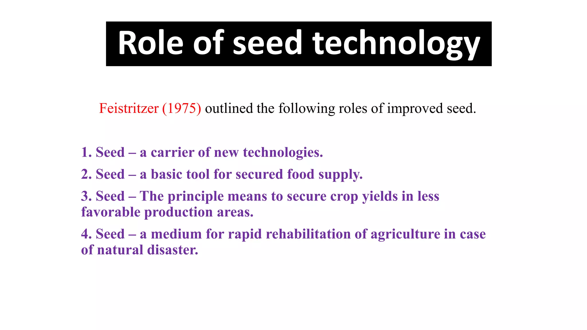 Introduction to seed and seed technology | PPTX