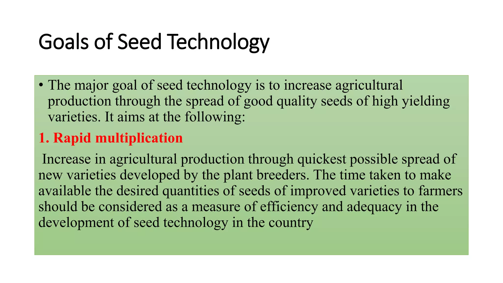 Introduction to seed and seed technology | PPTX