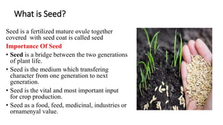Introduction to seed and seed technology | PPTX