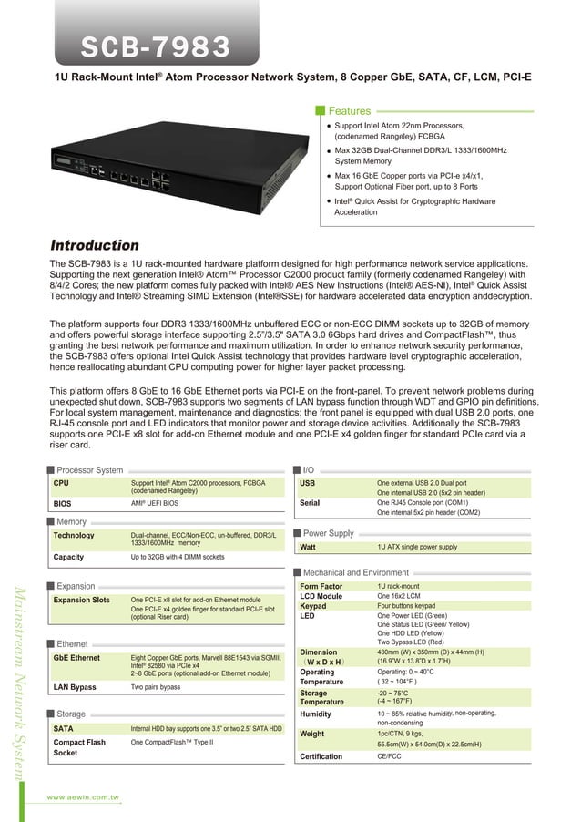 Aewin network security appliance network management platform_scb6983 | PDF