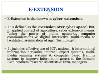 E-extension- C.Thatchinamoorthy Agricultural Extension | PPTX