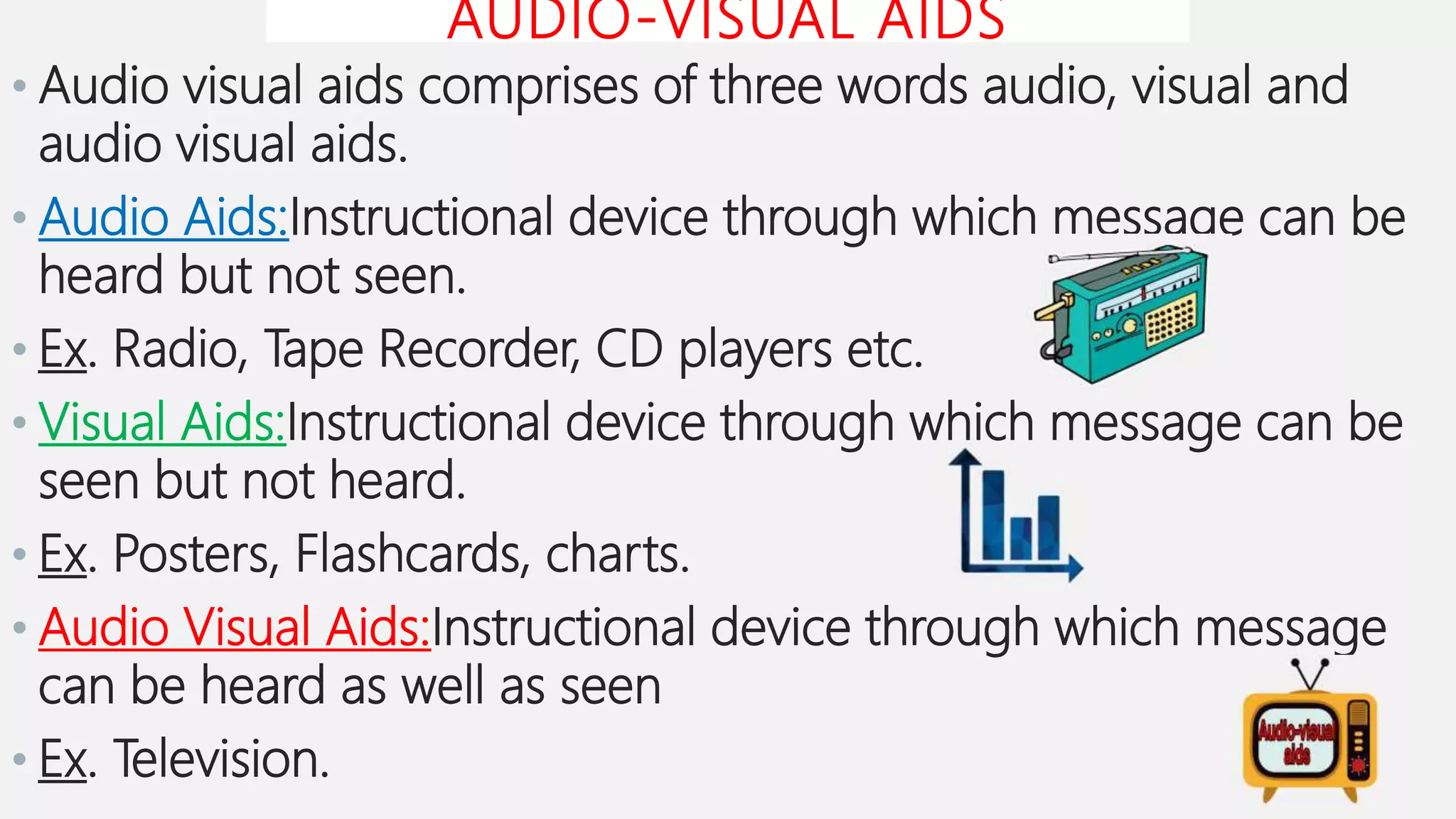 Audio-visual aids - classification, selection, use and production | PPTX
