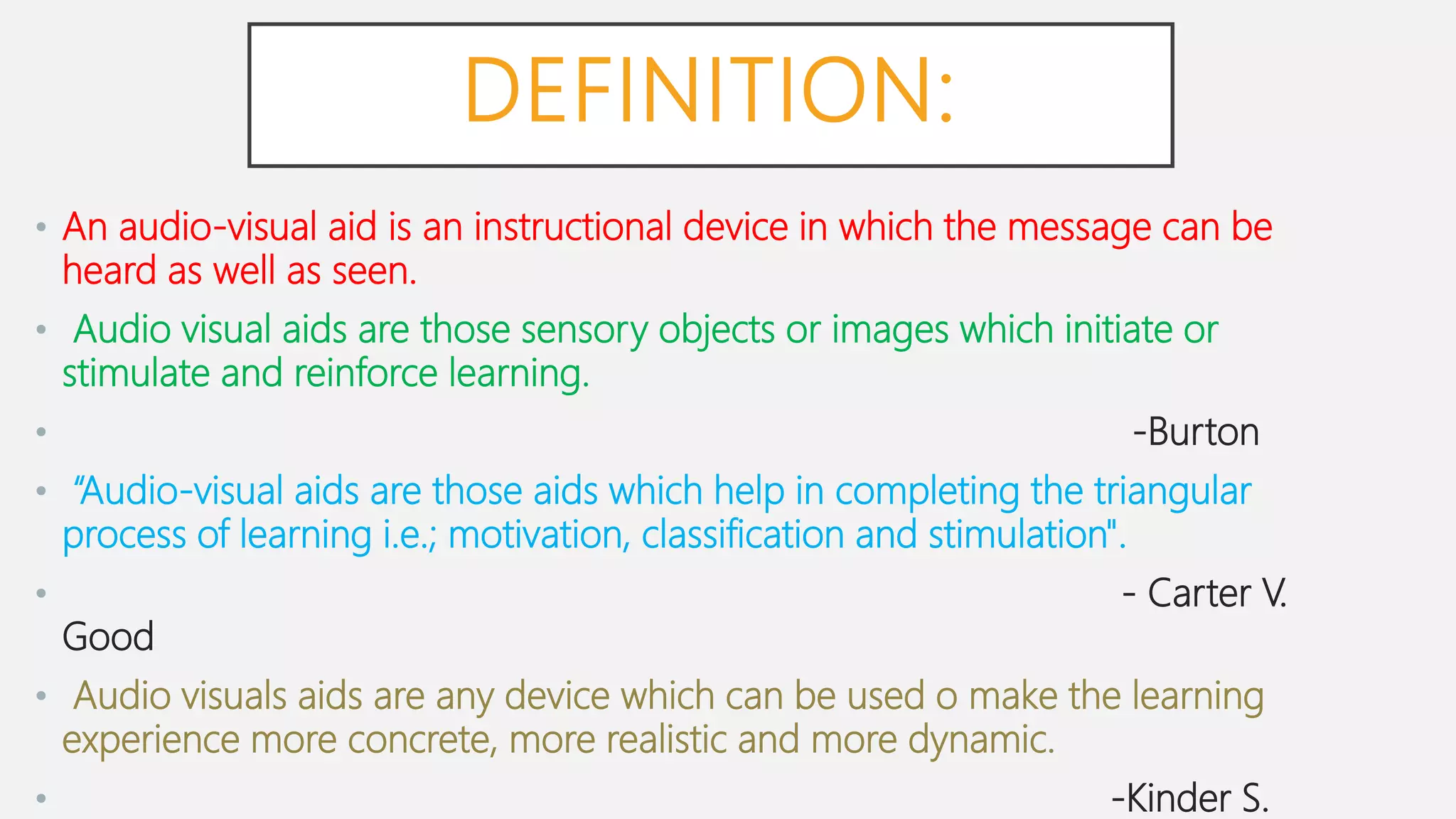 Audio-visual aids - classification, selection, use and production | PPTX