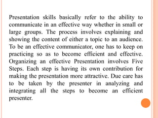 oral presentation skills | PPTX