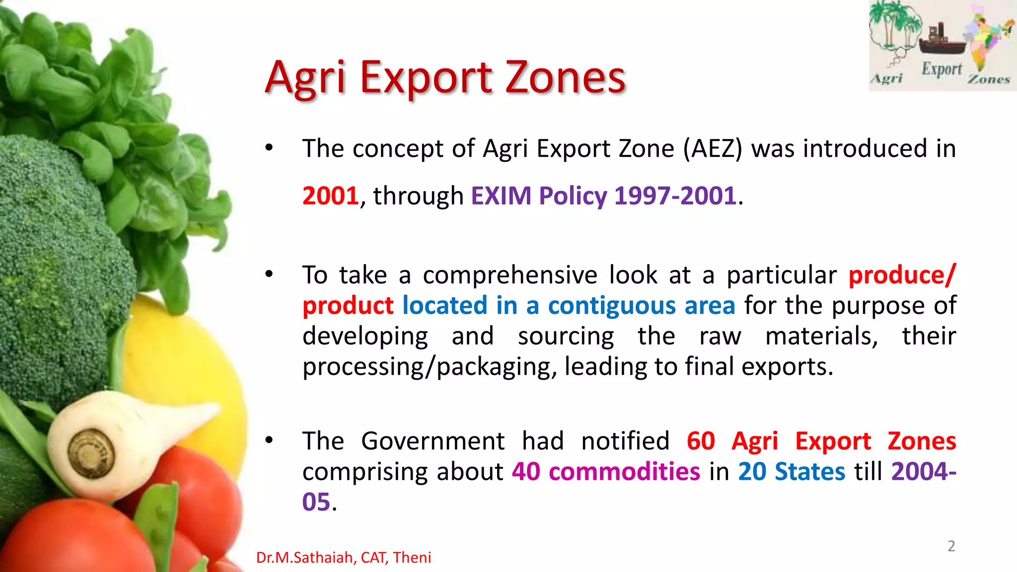 Aez, export promotion councils, apeda, mpeda, and commodity boards | PPTX