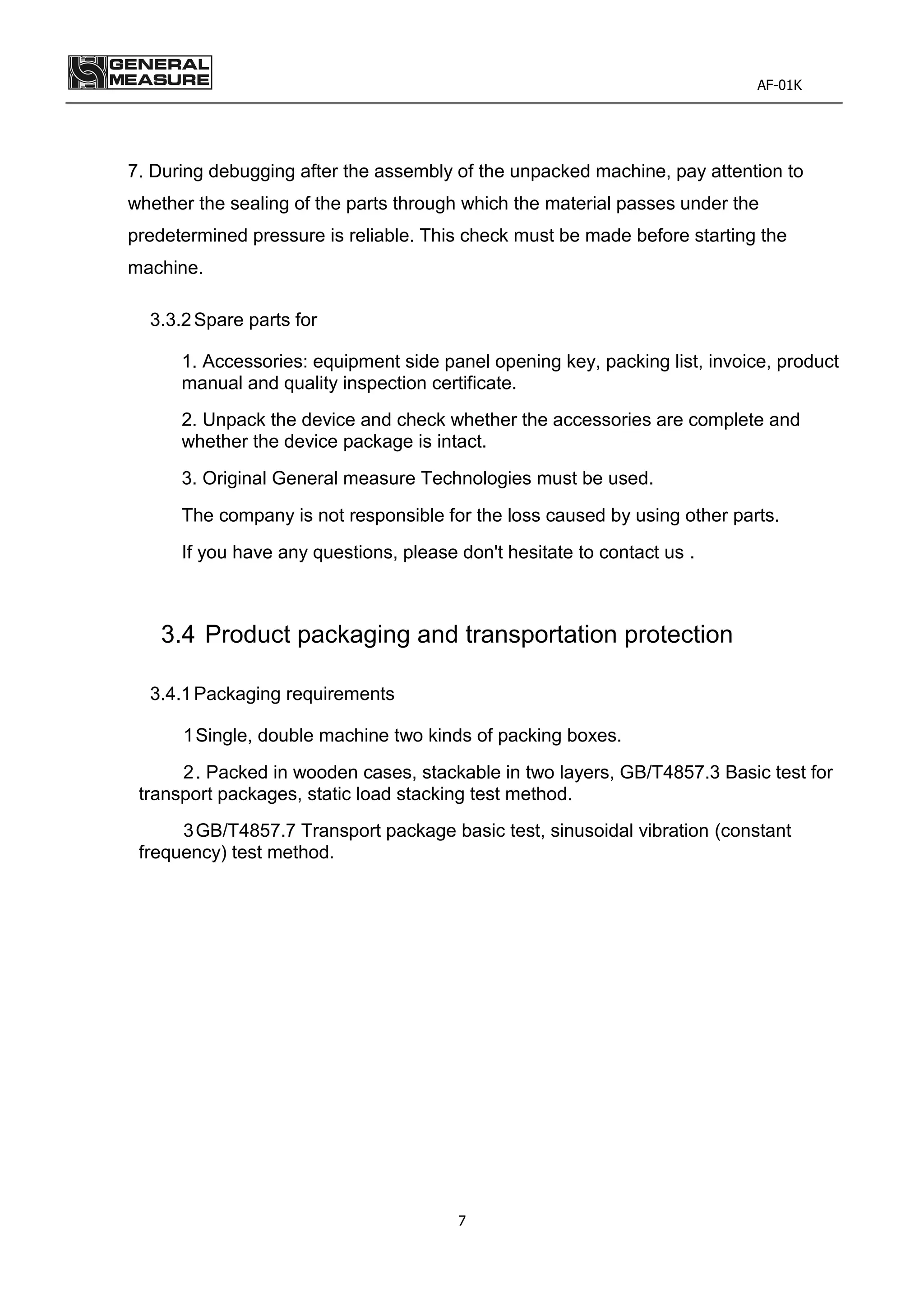 GM AF-01K Packing Filler User Manual.pdf