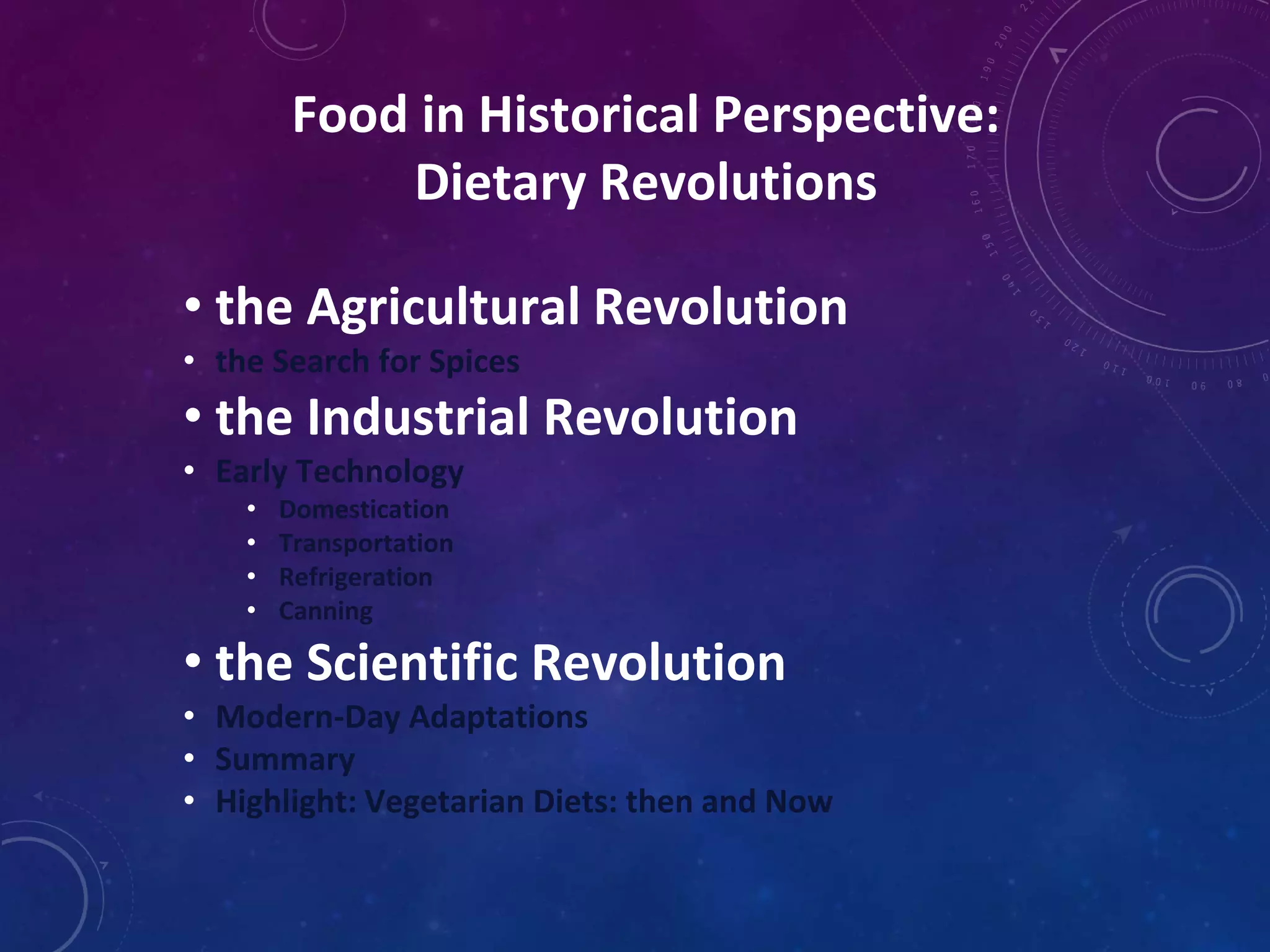 Overview and food in historical perspective | PPTX
