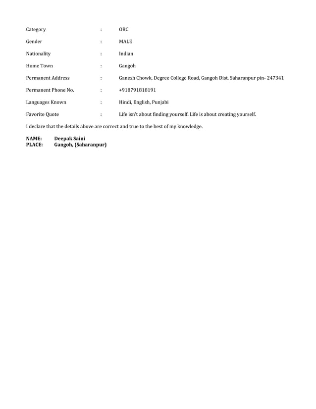 CV_deepak_saini | DOC | Technology & Computing