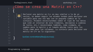 Matriz y vectores bidimencionales | PPTX
