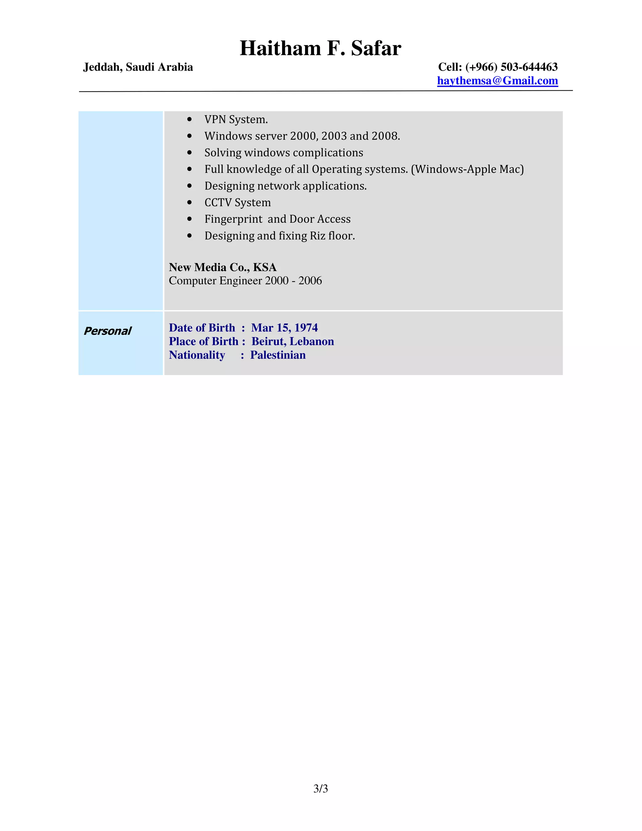Haitham's CV 2016 | PDF