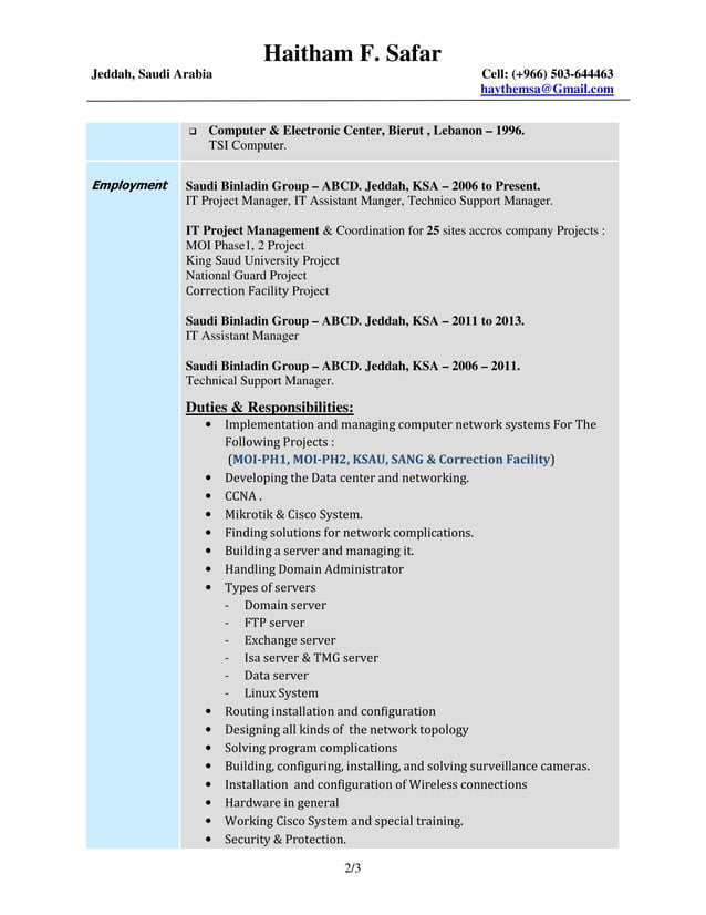 Haitham's CV 2016 | PDF