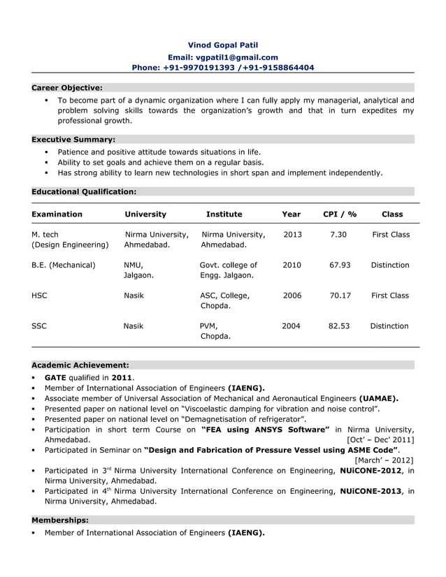 Vinod_Patil._C.V. | PDF