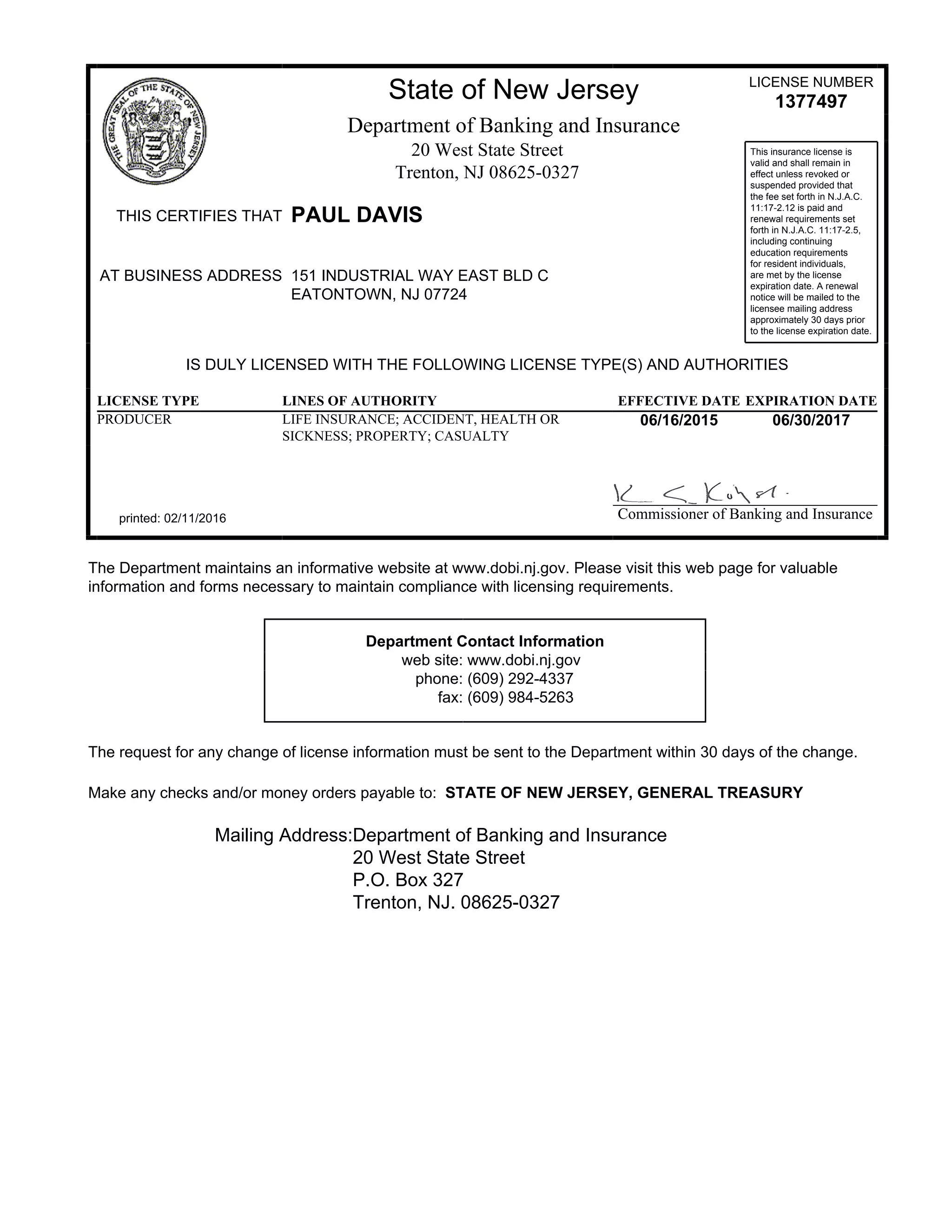 NJ Insurance License | PDF
