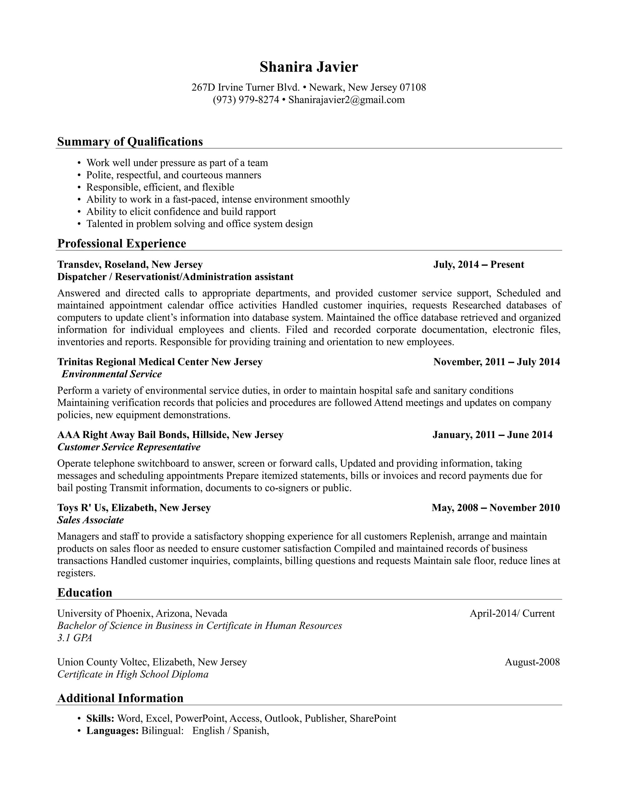 SHANIRA JAVIER RESUME newest | PDF