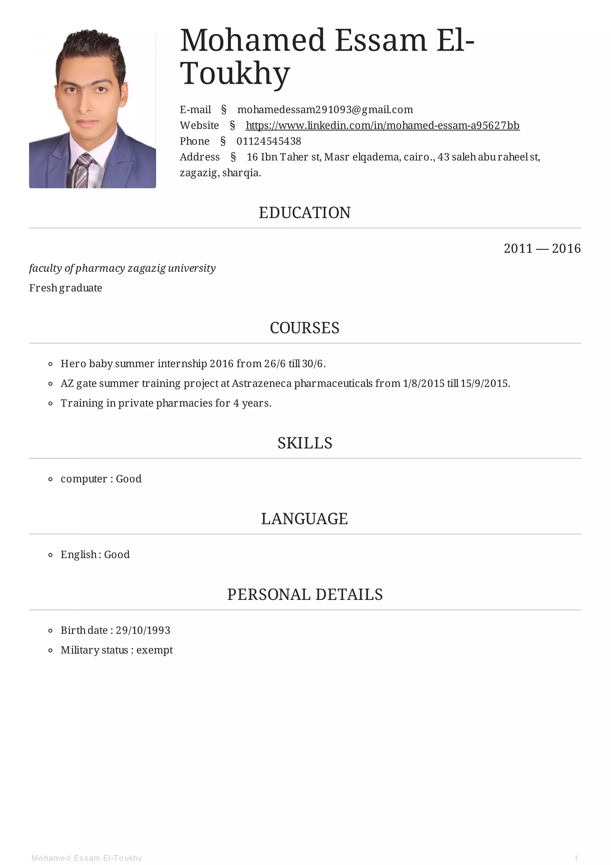 cv moh 2016 | PDF