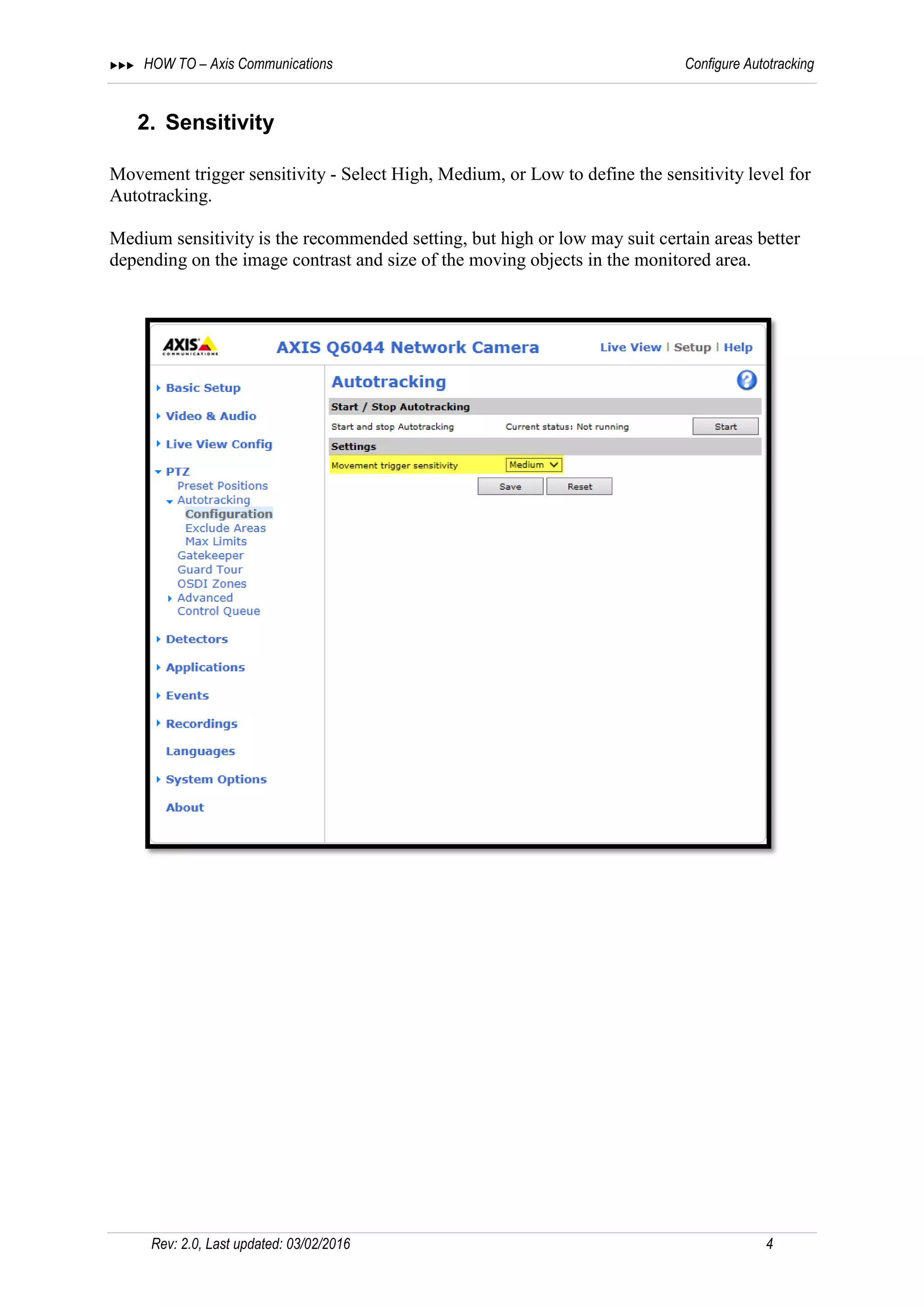 AXIS_PTZ_Autotracking_configurationhelp | PDF