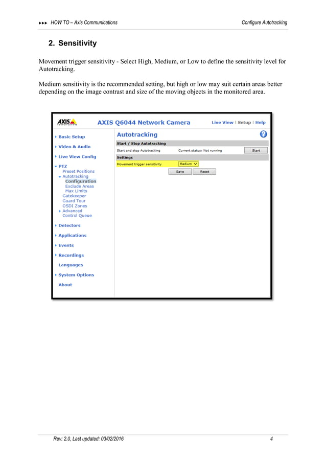 AXIS_PTZ_Autotracking_configurationhelp | PDF
