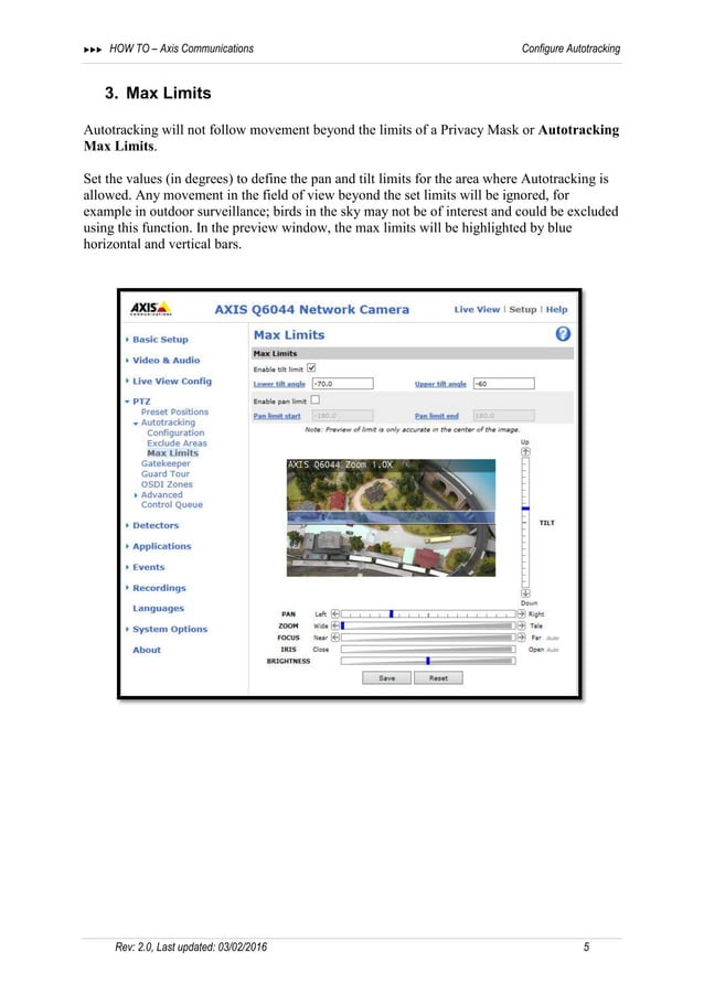 AXIS_PTZ_Autotracking_configurationhelp | PDF