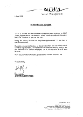 Cert of Service & Reference letters | PDF