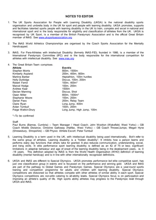 Press Release - GB Team Read for success at World Athletics ...