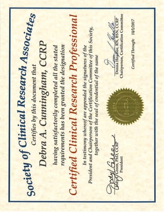 SoCRA certification certificate_Exp 10 1 17 | PDF