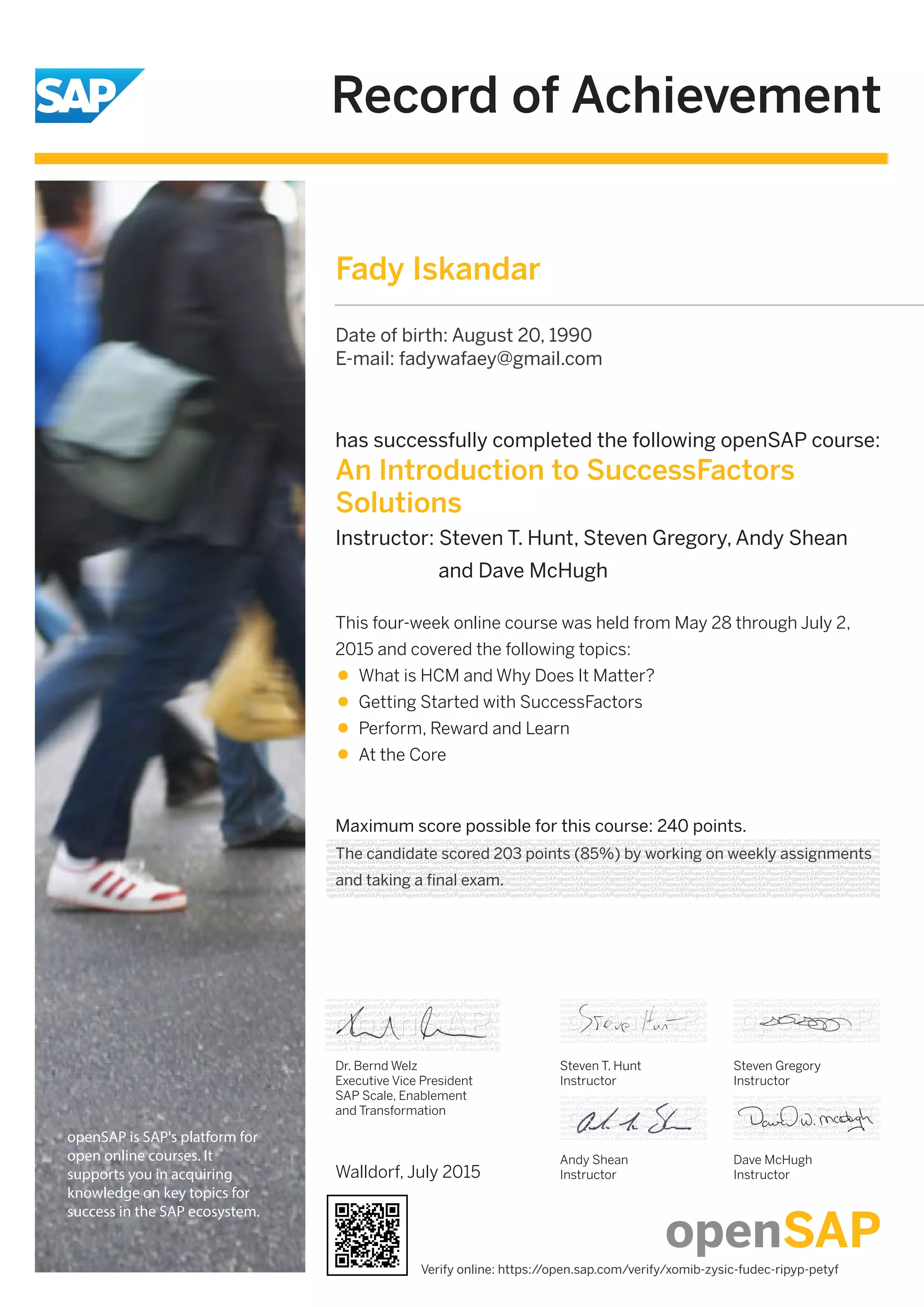 sf1-RecordOfAchievement | PDF | Technology & Computing