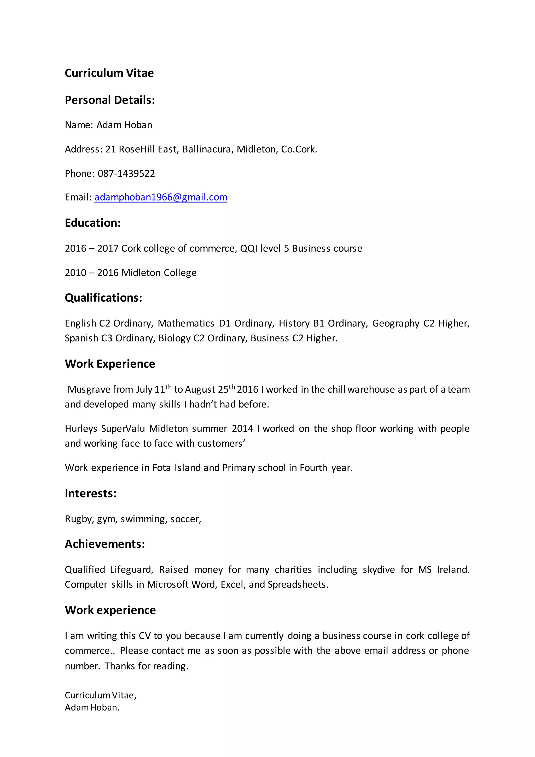 Curriculum Vitae | DOCX