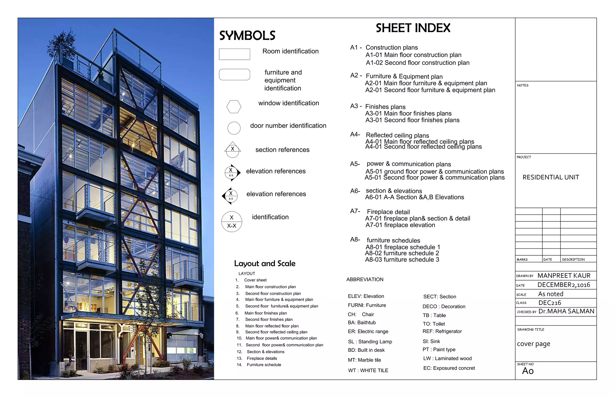 Residential Unit Floor Plans and Schedules | PPT