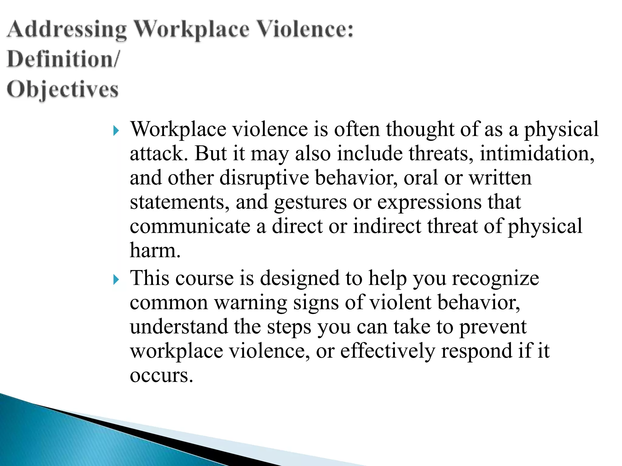 WSIA Safety Training 10-22-15 Workplace Violence Prevention PPT | PPTX