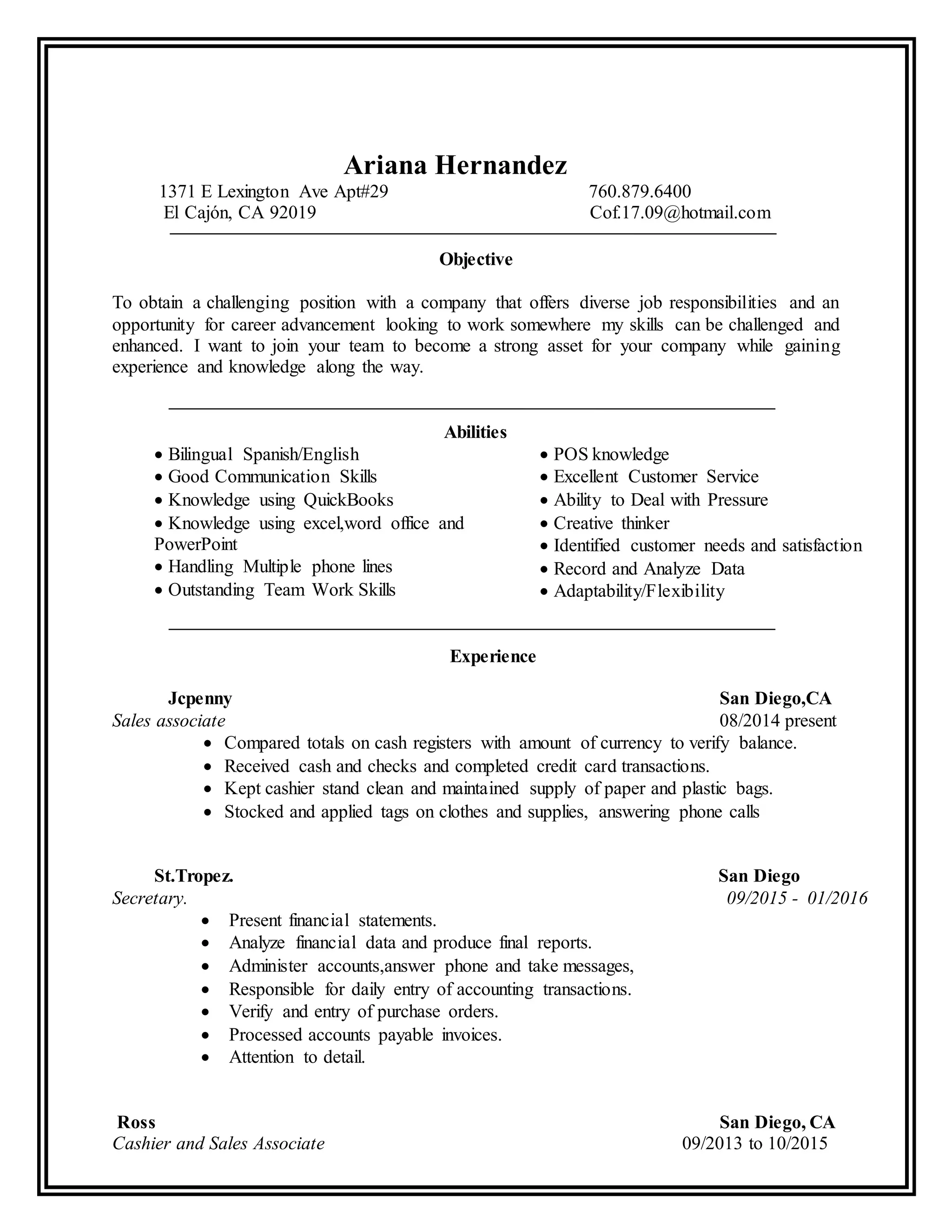 ariana H Resume09 | DOCX