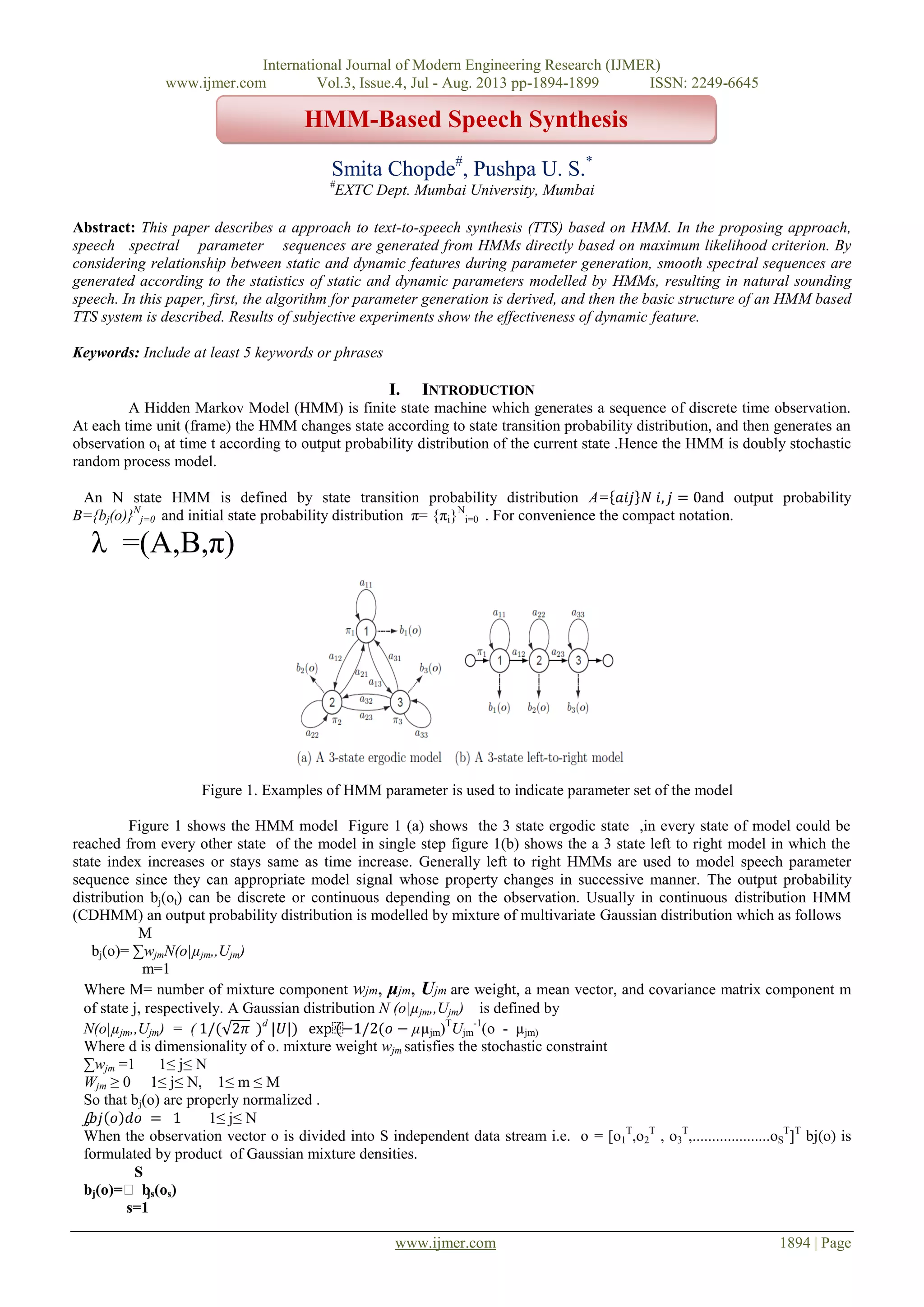 HMM-Based Speech Synthesis | PDF