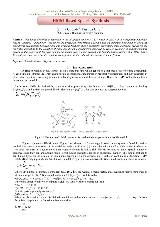 HMM-Based Speech Synthesis | PDF