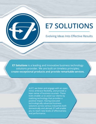 E7-Solutions_Brochure_2015 | PDF
