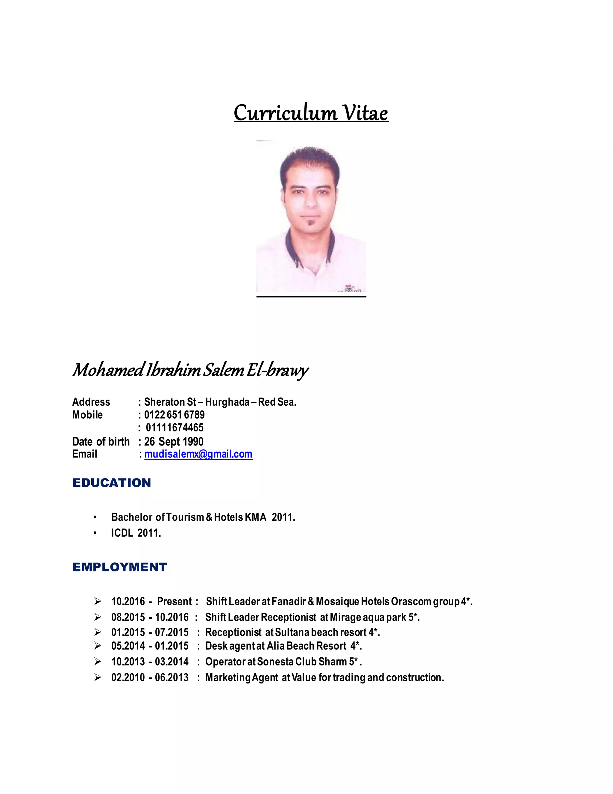 C.V | DOCX | Hotel Properties | Real Estate