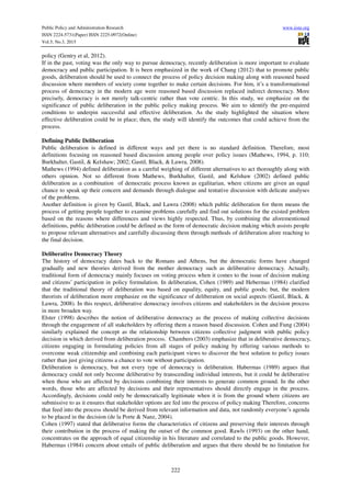 The Use of Deliberative Democracy | PDF