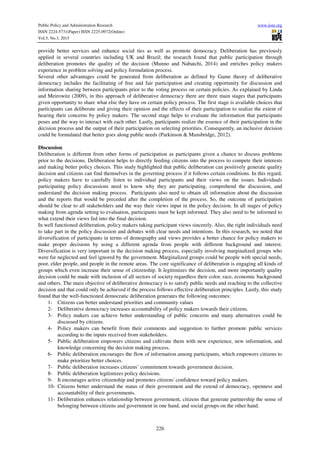 The Use of Deliberative Democracy | PDF