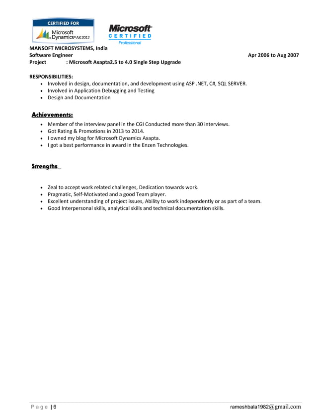 Ramesh_MS Dynamics AX | PDF