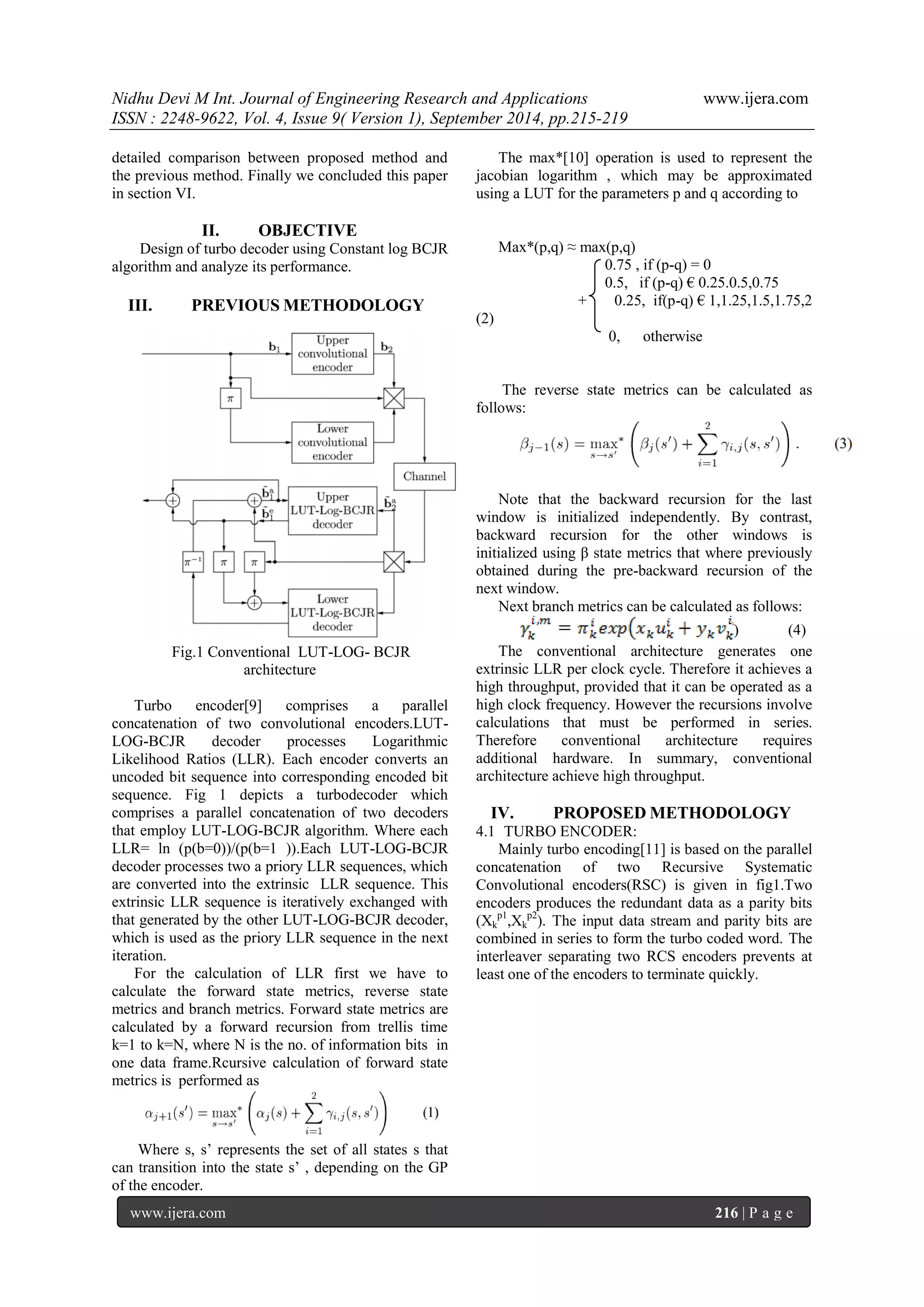 An Energy-Efficient Lut-Log-Bcjr Architecture Using Constant Log Bcjr Algorithm | PDF